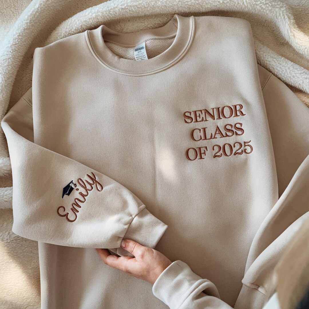 Personalized Class of 2025 Graduation Embroidered Sweatshirt, Custom ...