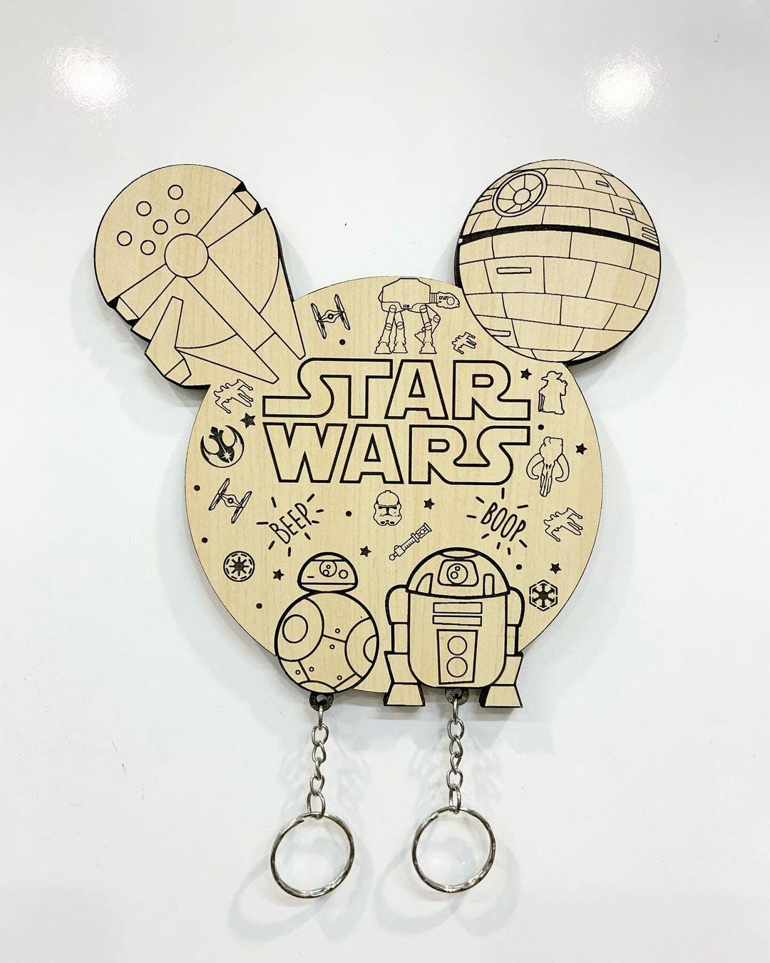 Bb8 and R2d2 Keychain Holder, Star Wars Keychain, Star Trooper Wars ...