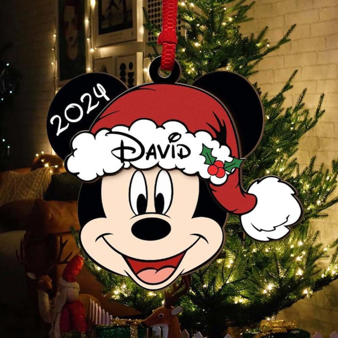 Personalized Mickey Christmas Ornament, Mickey Mouse Ornament 2024 ...