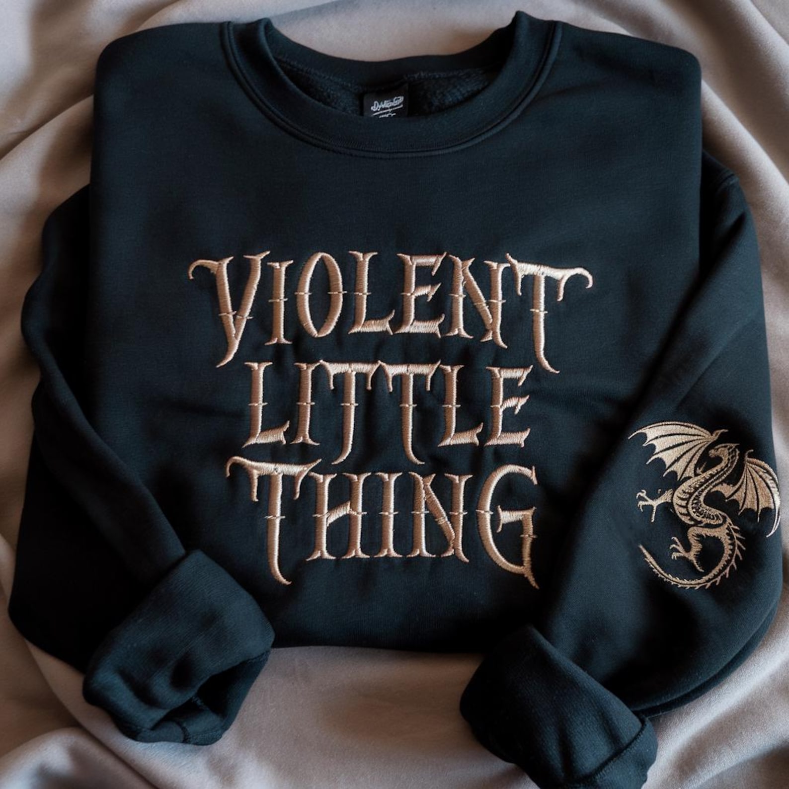 Embroidered Violent Little Thing Sweatshirt, Basgiath War College, Dark ...