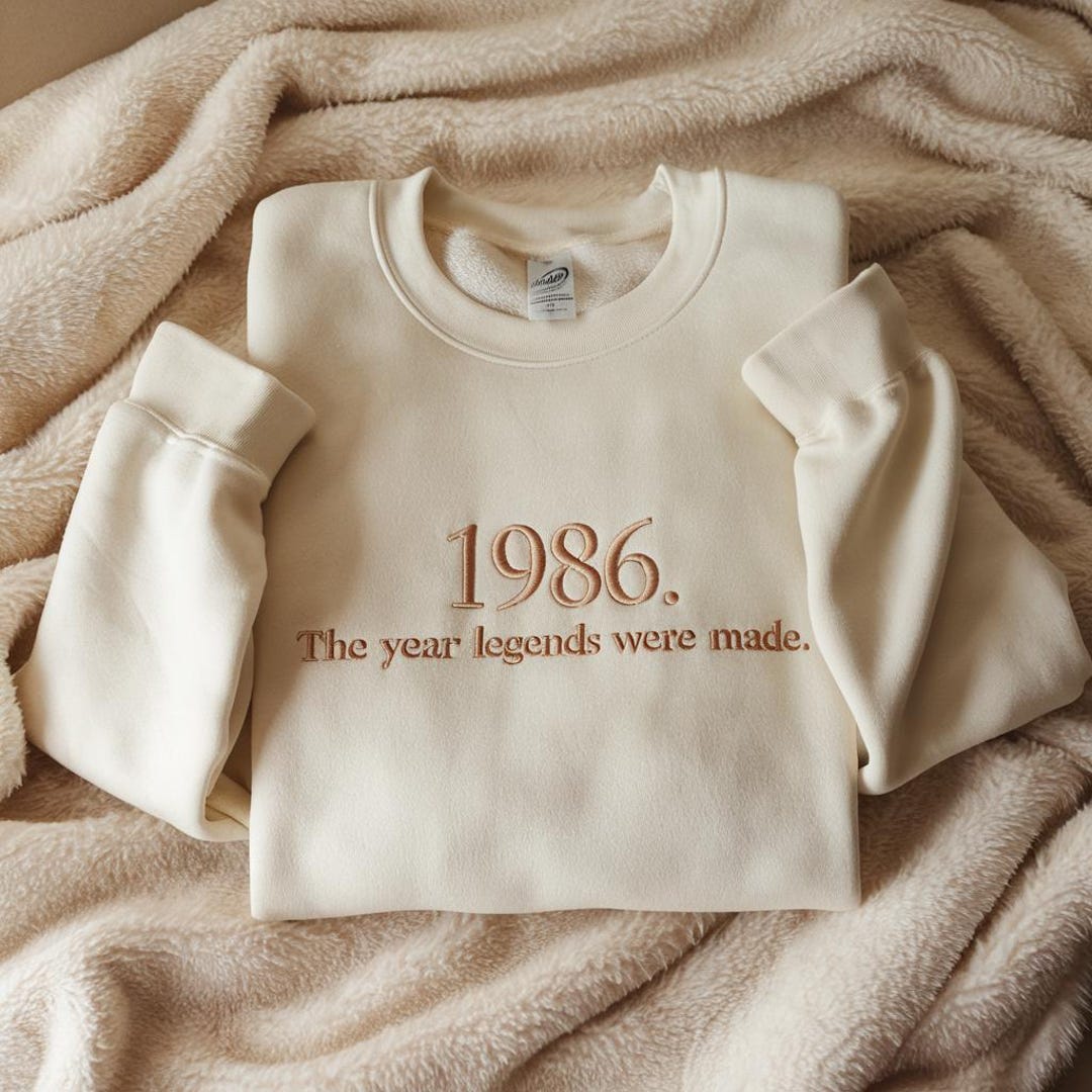 Vintage 1986 Embroidered Hoodie, 40th Birthday Gift for Husband Dad ...