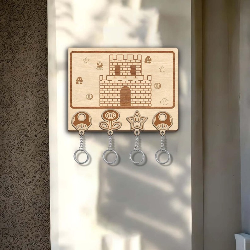 Mario Inspired Key Holder, Super Mario Key Holder, Mario and Peach ...