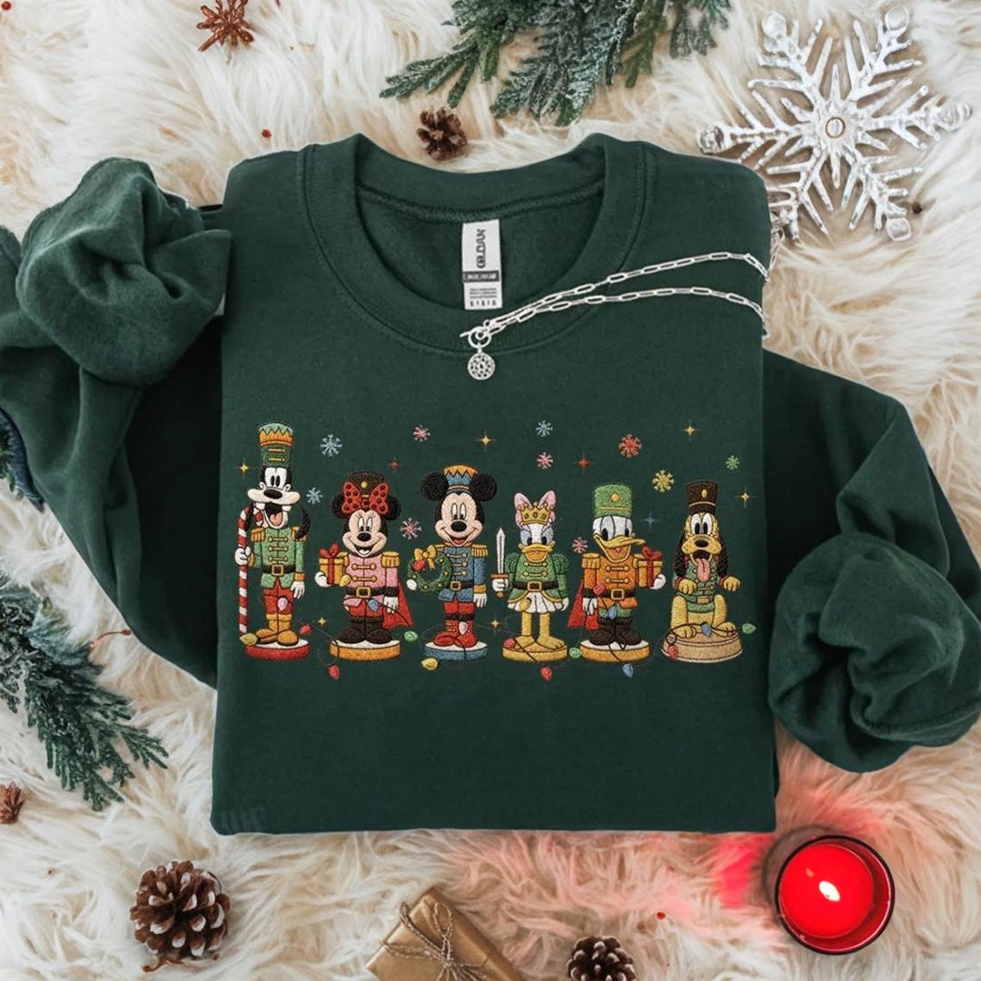 Embroidered Disney Nutcracker Christmas Sweatshirt, Mickey Minnie ...