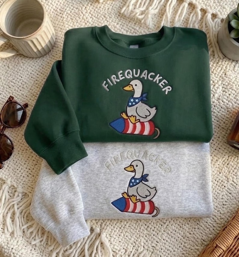 Embroidered Silly Goose 4th of July Sweatshirt, America 250th ...