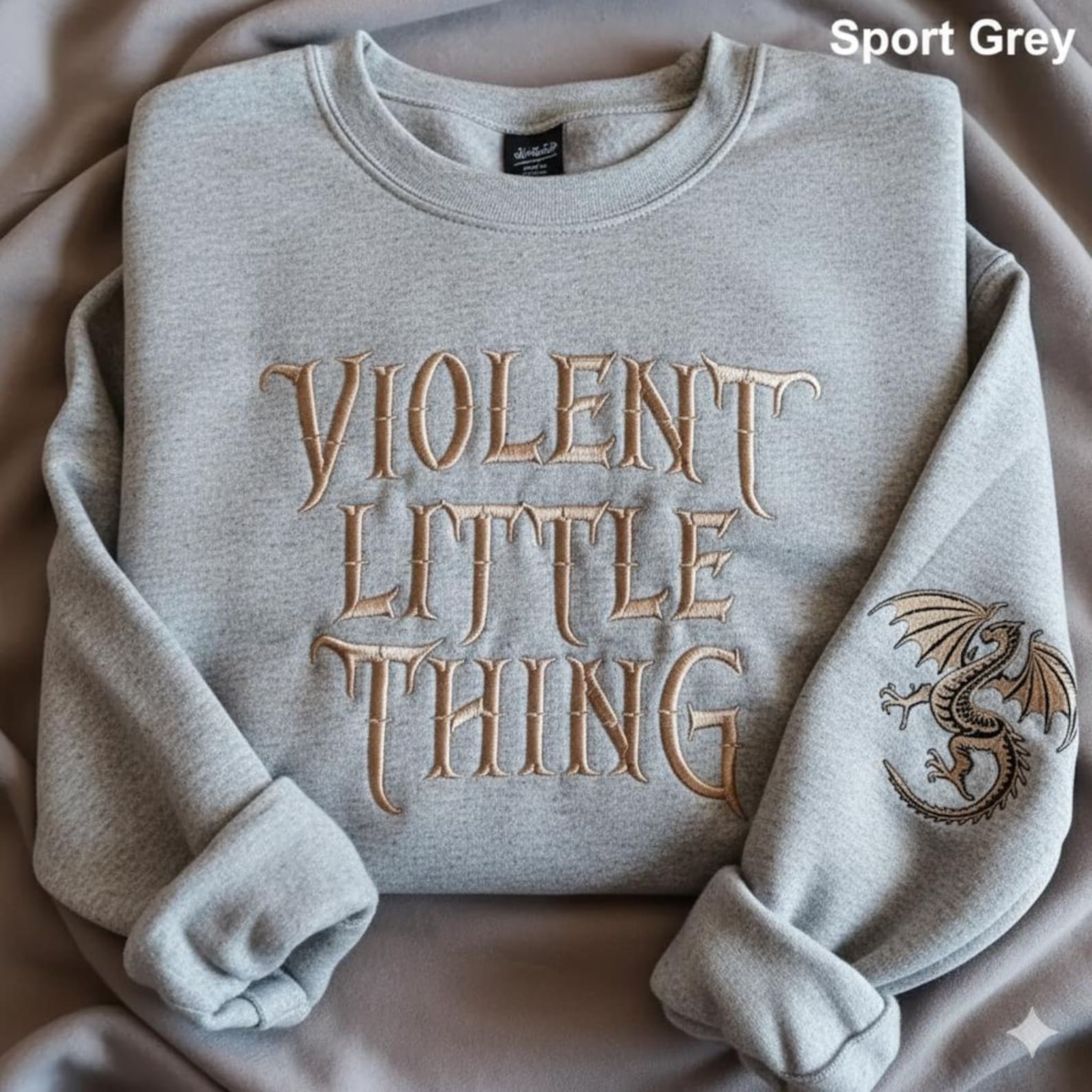 Embroidered Violent Little Thing Sweatshirt, Basgiath War College, Dark ...