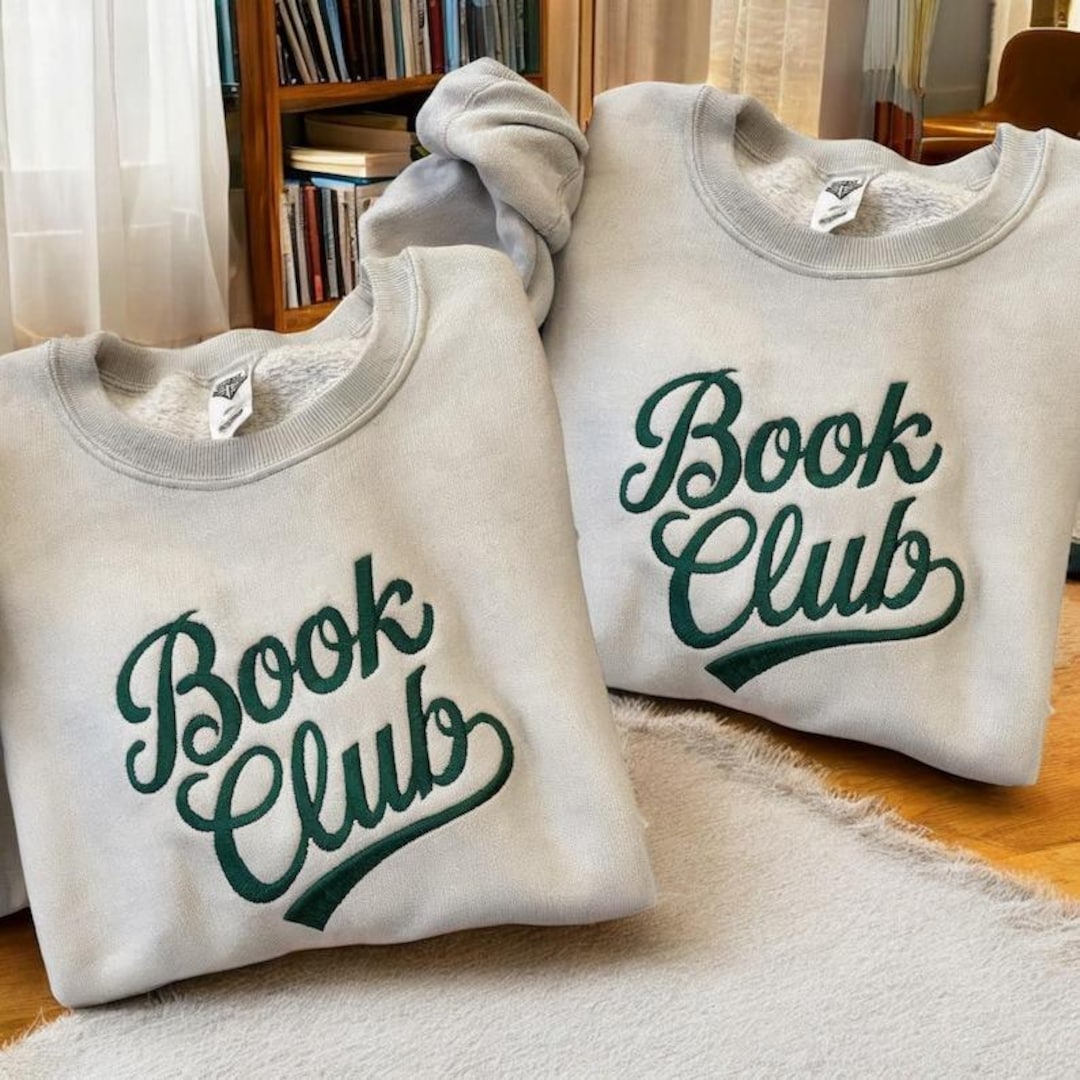 Customized Book Club Embroidered Sweatshirt, Bookworm Sweatshirt ...