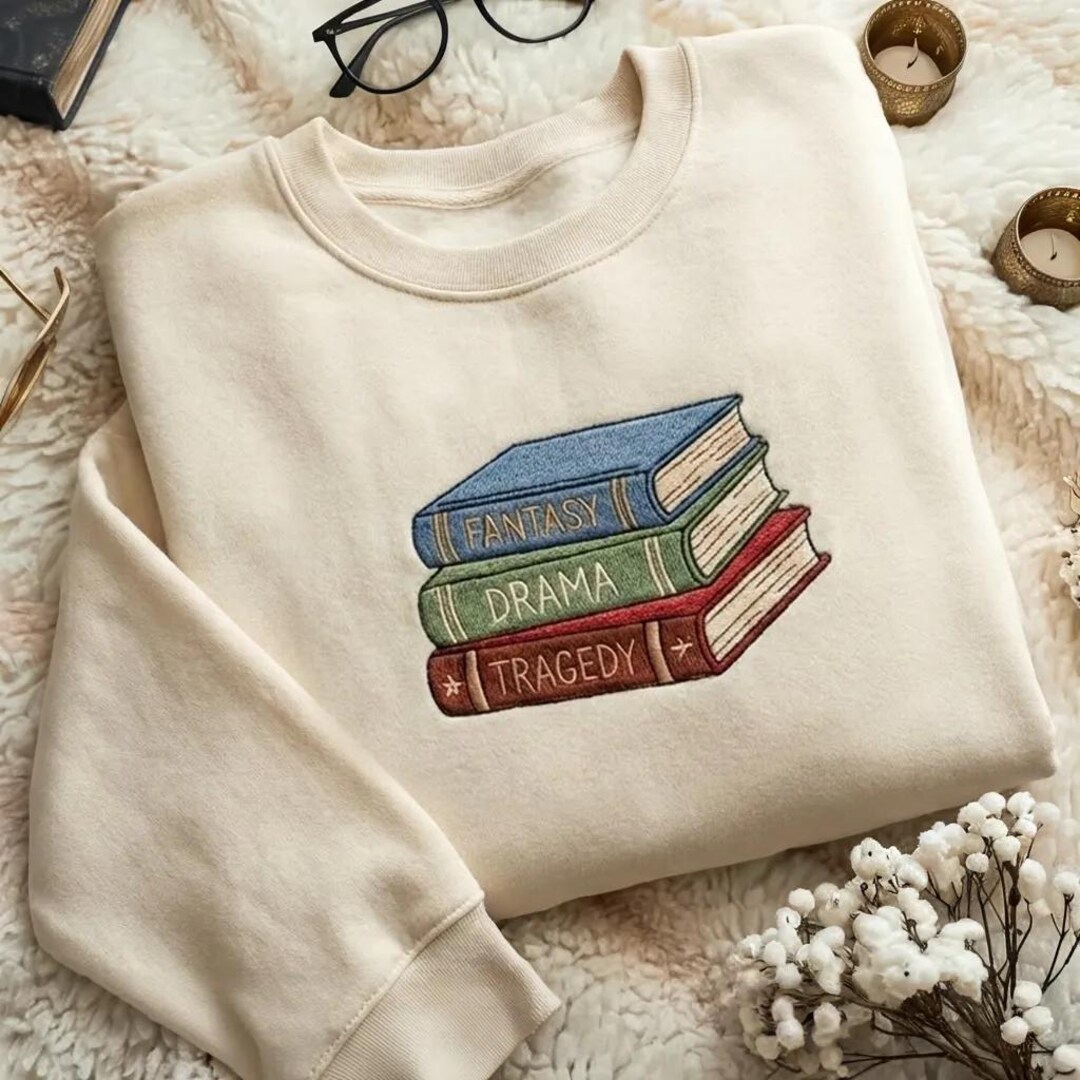 Embroidered Fantasy Drama Tragedy FDT Trump Sweatshirt, Book Lover Tee ...