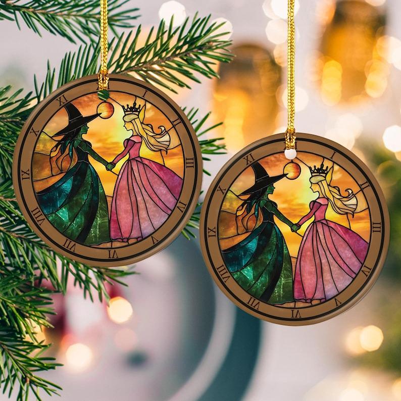 Acrylic 2D Flat Elphaba and Glinda Besties Ornament, Wicked the Musical ...