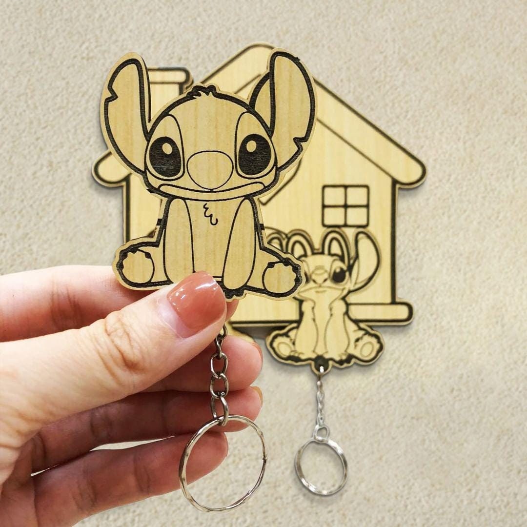 Stitch Angel Keychain, Stitch Keychain, Stitch and Angel Couple ...