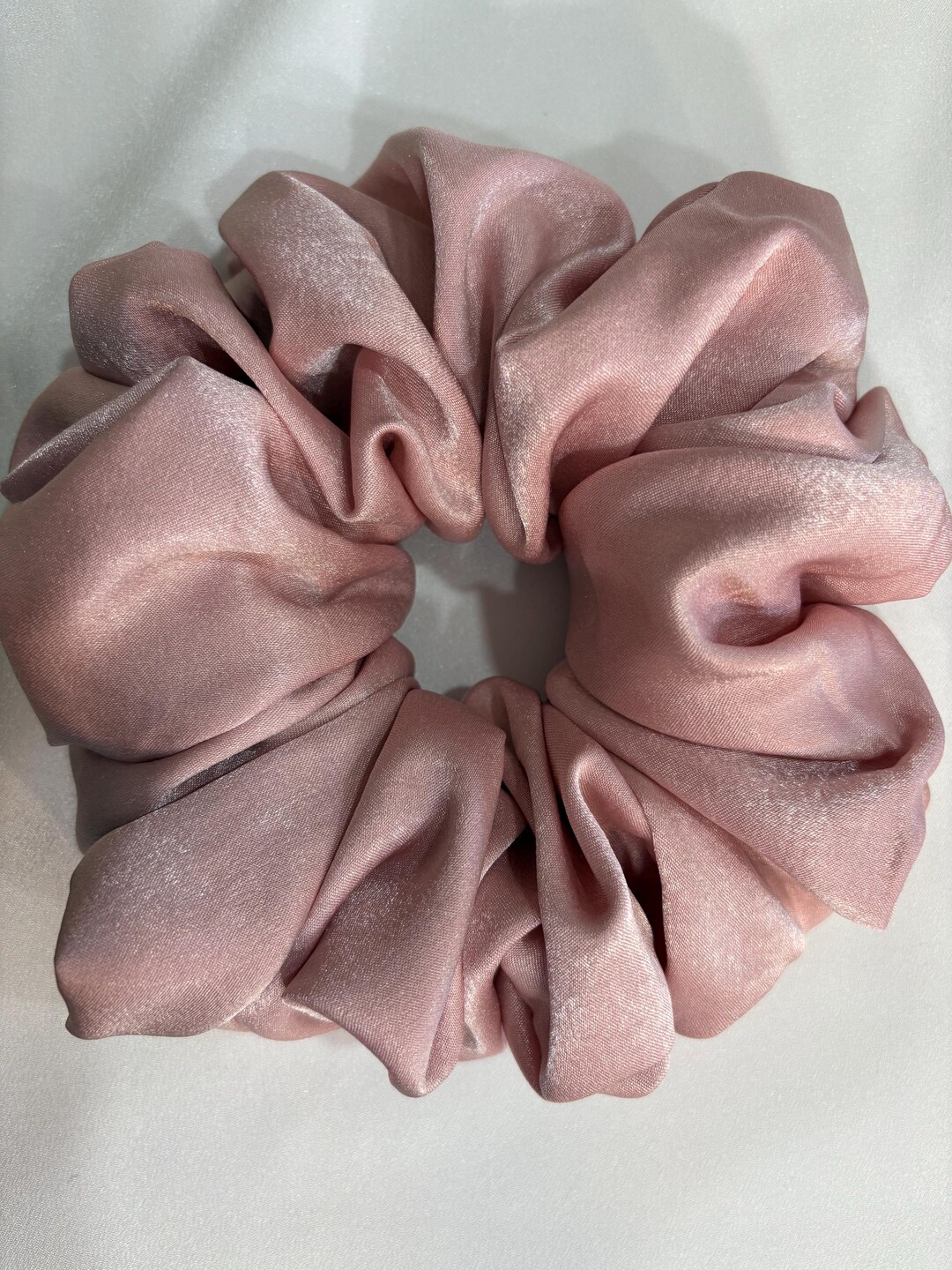 Pink Satin Scrunchie, Pastel Hair Accessory - Etsy