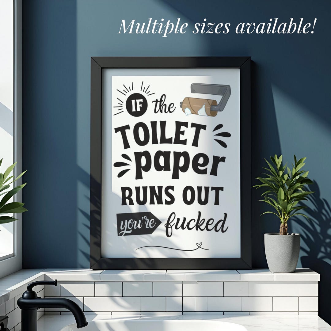 Funny Bathroom Sign for Guest Bathroom Wall Art Adult Humor Funny ...