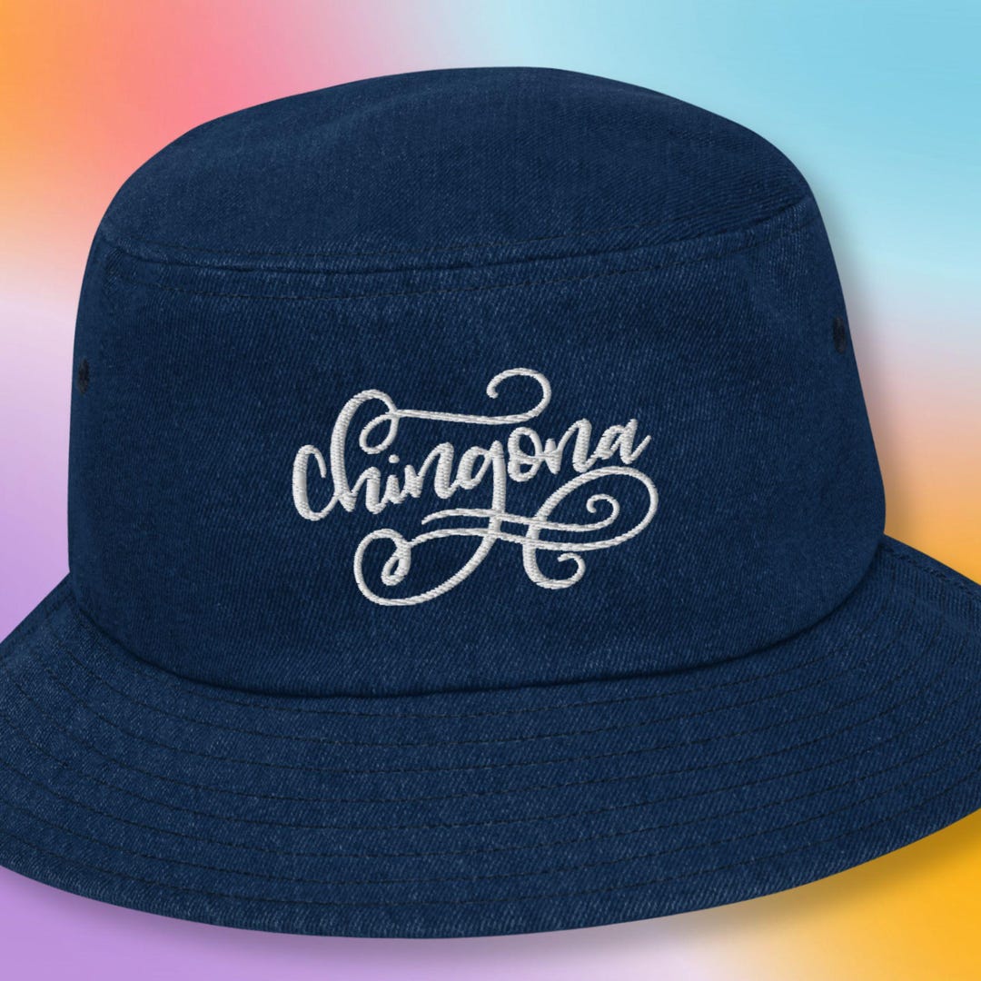 Embroidered Bucket Hat Denim Latina Travel Essentials Foldable Beach ...