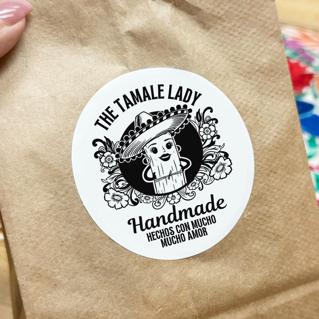 Handmade Tamales Sticker: 3" Personalized Tamale Lady Label Mexican ...