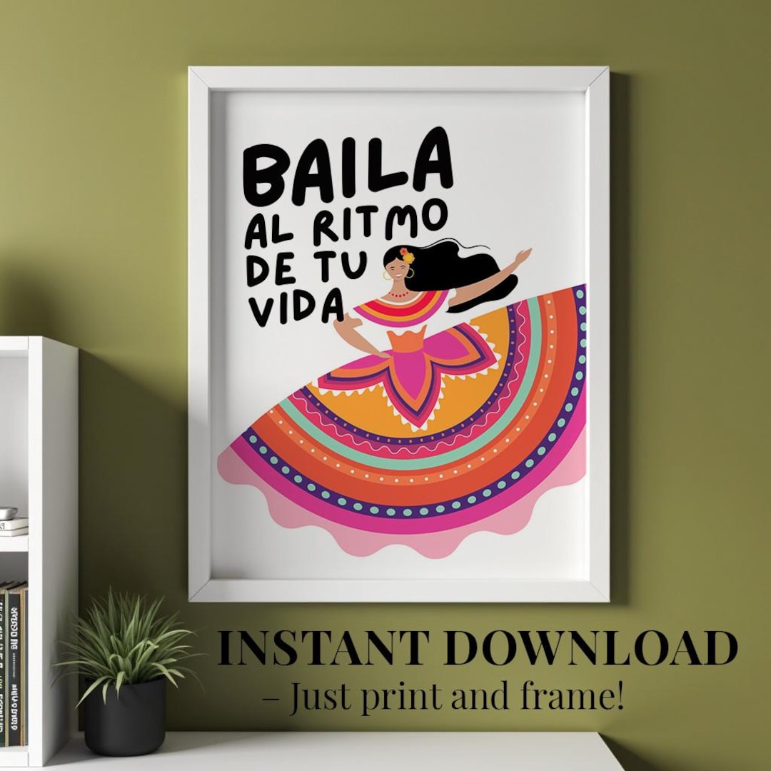 8x10 Mexican Ballet Folklorico Poster Dance Studio Printable Wall Art ...