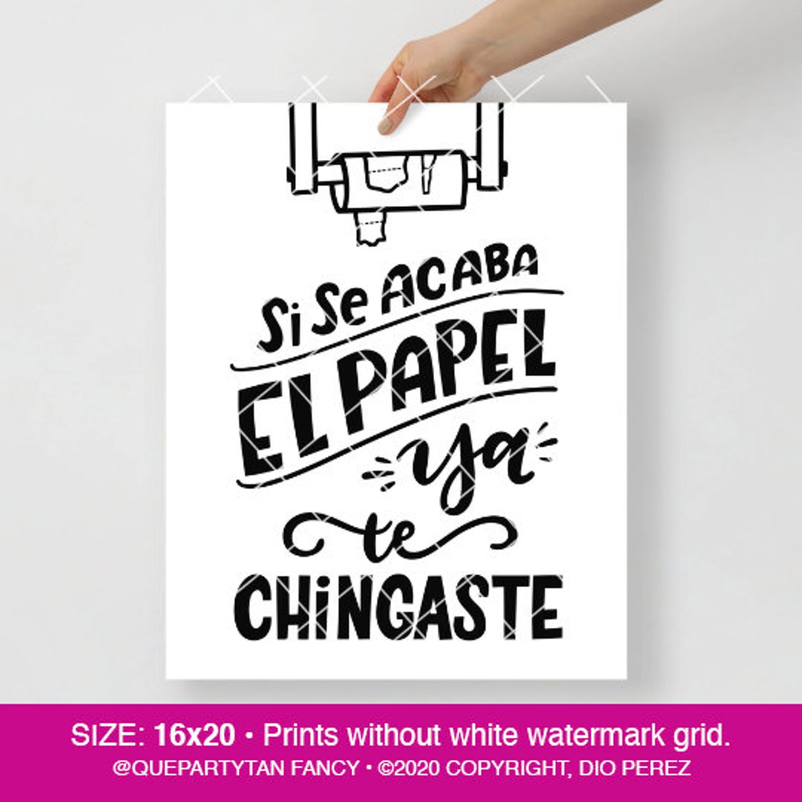 Funny Spanish Bathroom Sign, Unframed Spanish-language Poster Reads: si ...