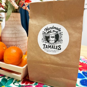 Handmade Tamales Sticker: 3" Personalized Tamale Lady Label Mexican ...