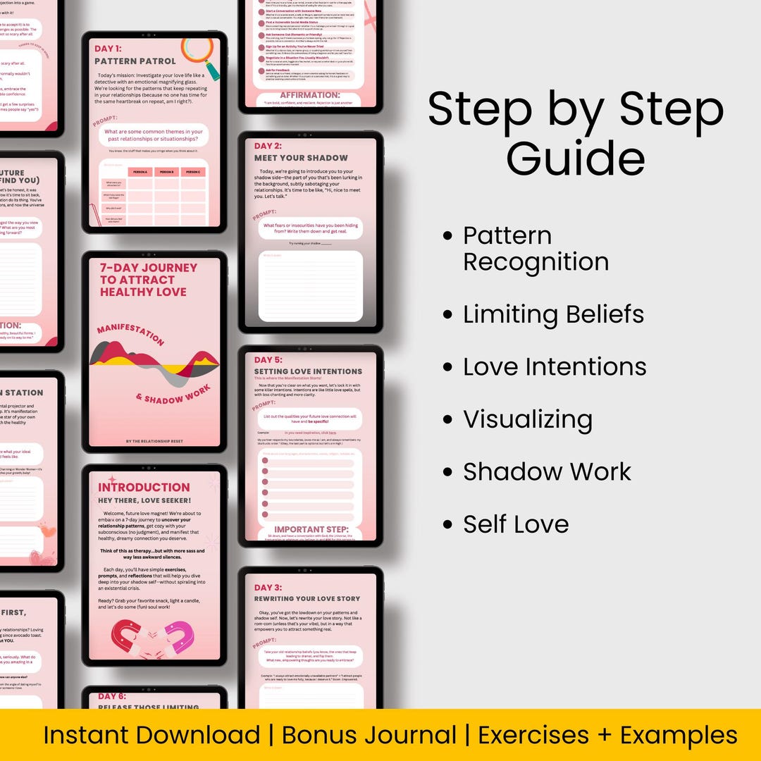 Shadow Work PDF for Finding Love. Printable Manifestation Journal. Easy ...