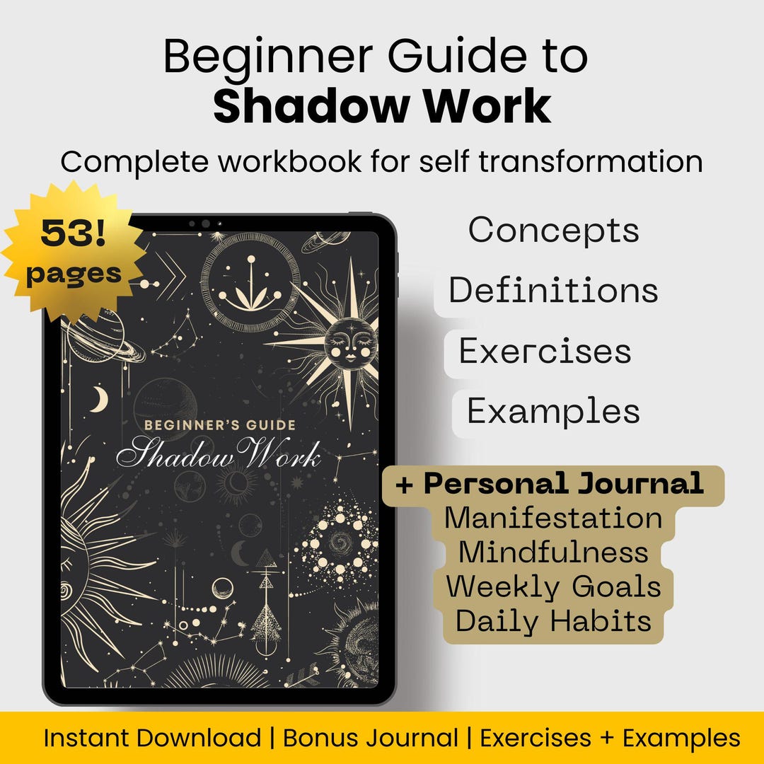 Shadow Work Journal Beginner Manifestation Self Transformation Digital ...