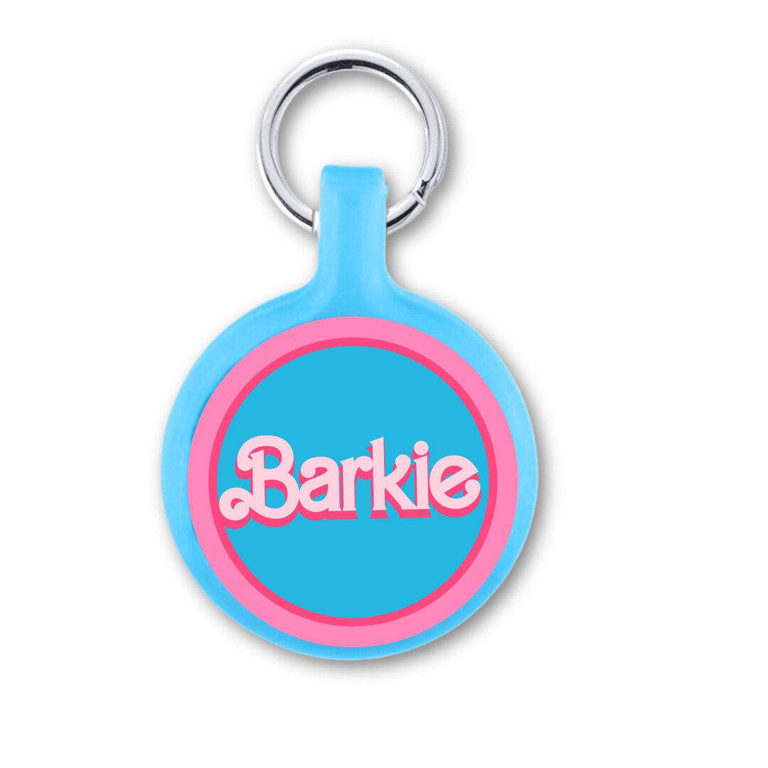 Barkie Pet ID Tag for Dogs Charm or Personalized Barbie & Ken - Etsy