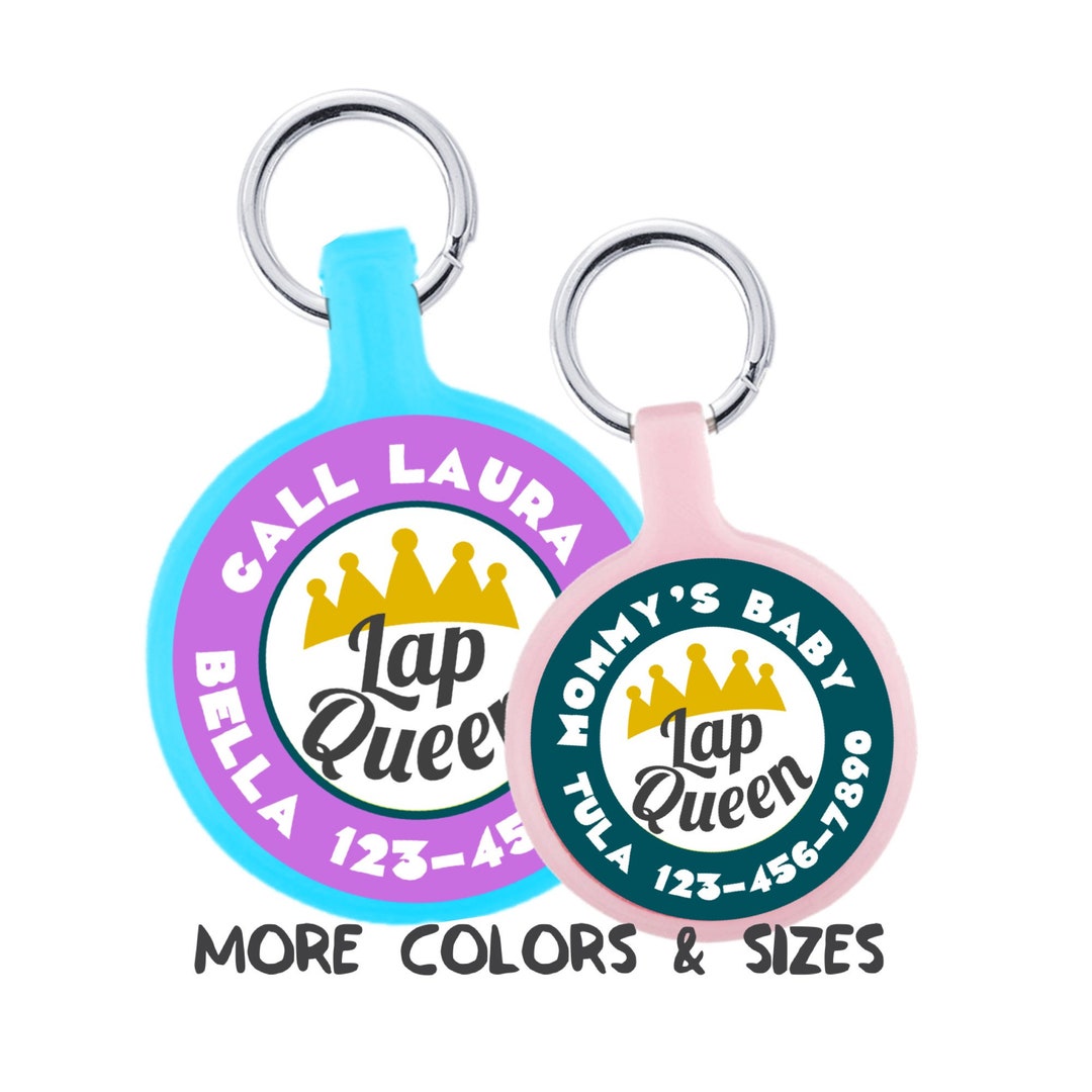 Lap Queen Personalized Dog ID Pet Tag Custom Pet Tag You Choose Tag ...