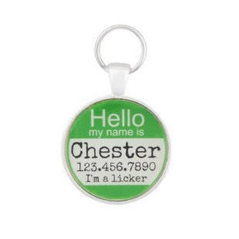 Personalized Dog ID Pet Tag hello My Name Is | Etsy