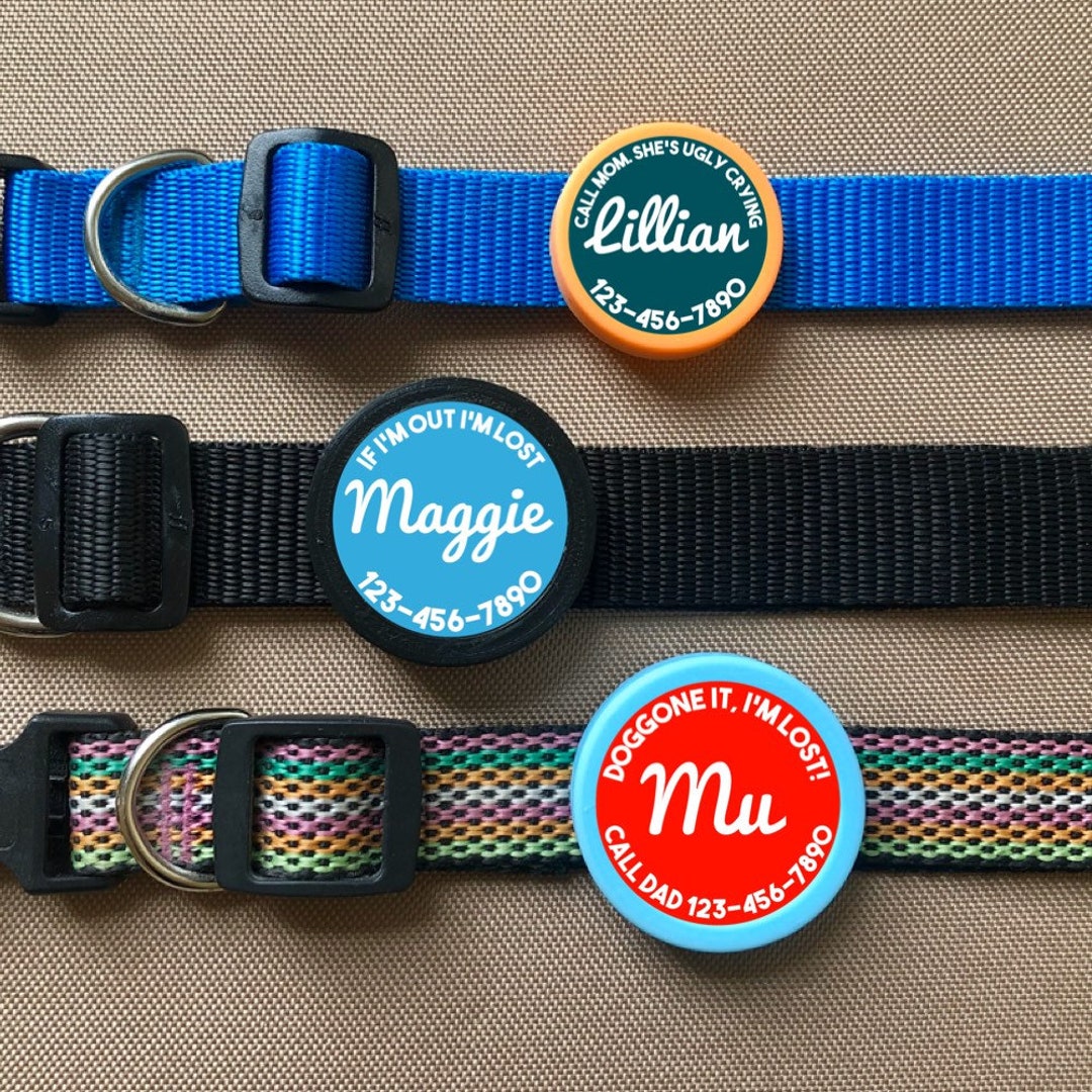 Silent Dog License Tag Personalized Pet ID Quiet Ringless Slide On - Etsy