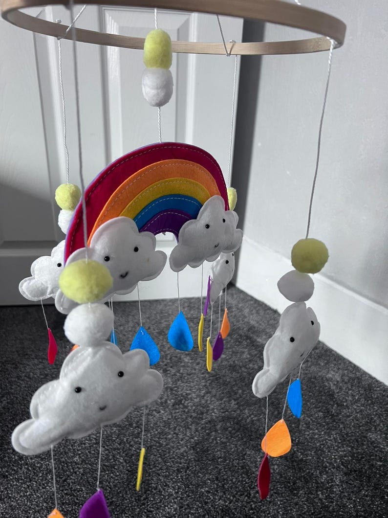 Rainbow Cot Mobile for Baby Boy and Girl Nursery Decor Baby Shower Gift ...