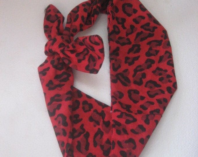 Hair Bandana, Rockabilly 50s Bandana, Bandana Headband, RED, Knotted ...