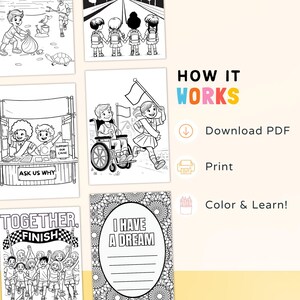 Colorful Activism Coloring Pages for Kids & Students - Etsy