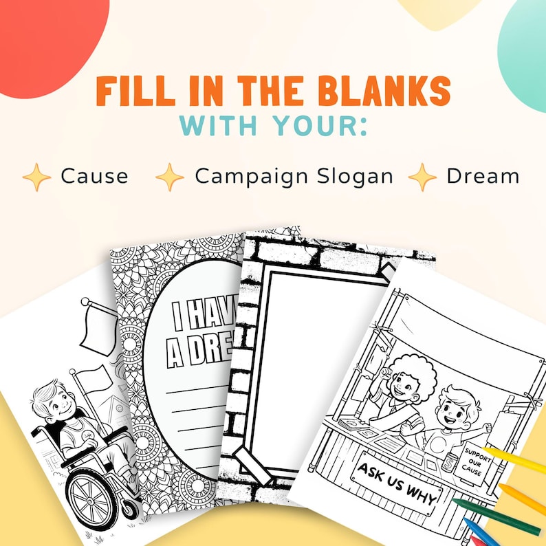 Colorful Activism Coloring Pages for Kids & Students - Etsy