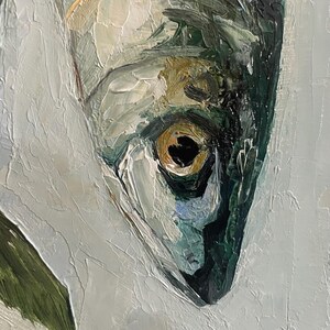 Impasto Fish Painting, Realistic Still Life Art, Ocean Theme 5.91 X 5. ...
