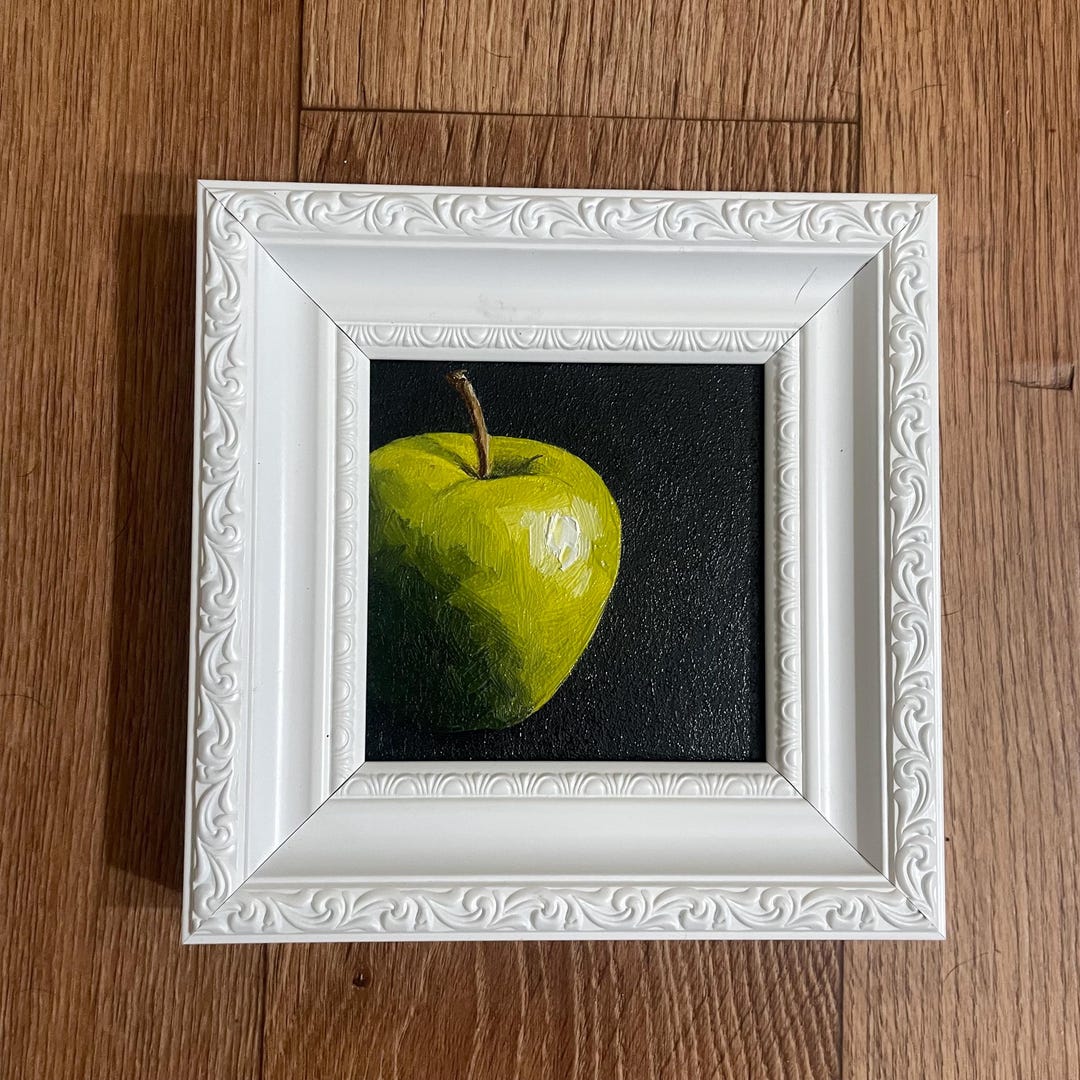 Green Applе Original Oil Painting on Canvas Panel - Etsy