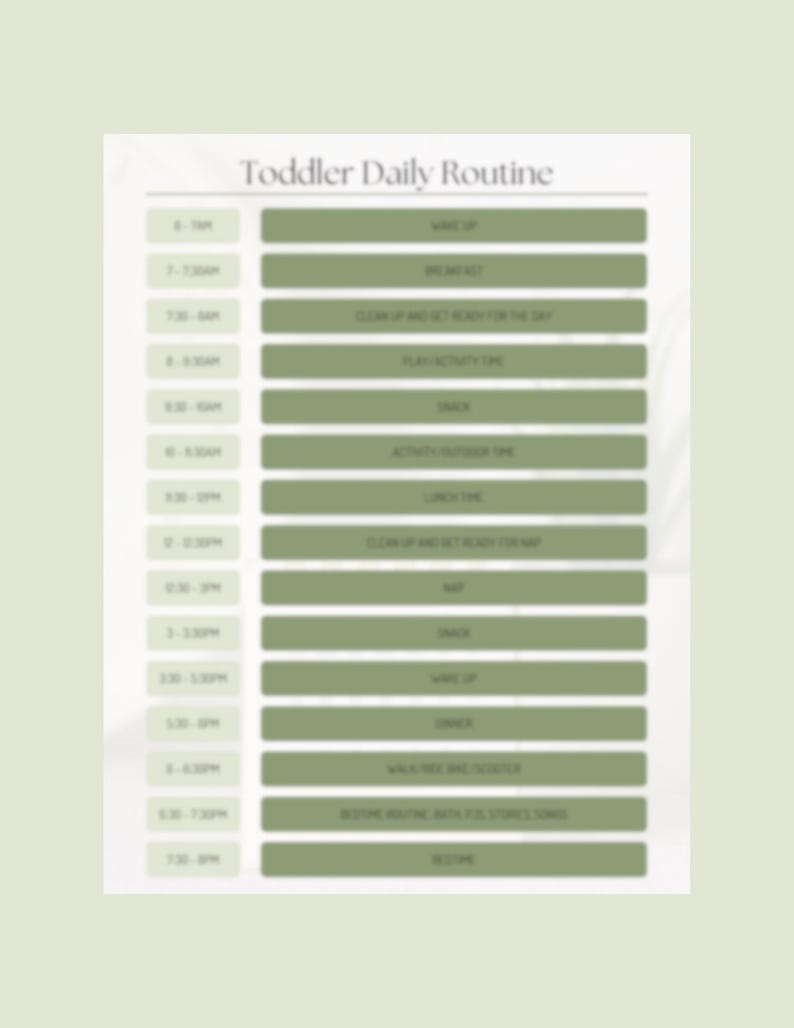 Toddler Daily Routine - Etsy