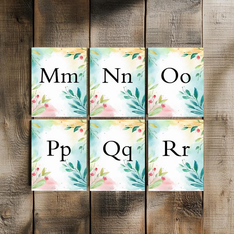 Watercolor Alphabet Posters - Abcs Posters/flashcards - Digital ...