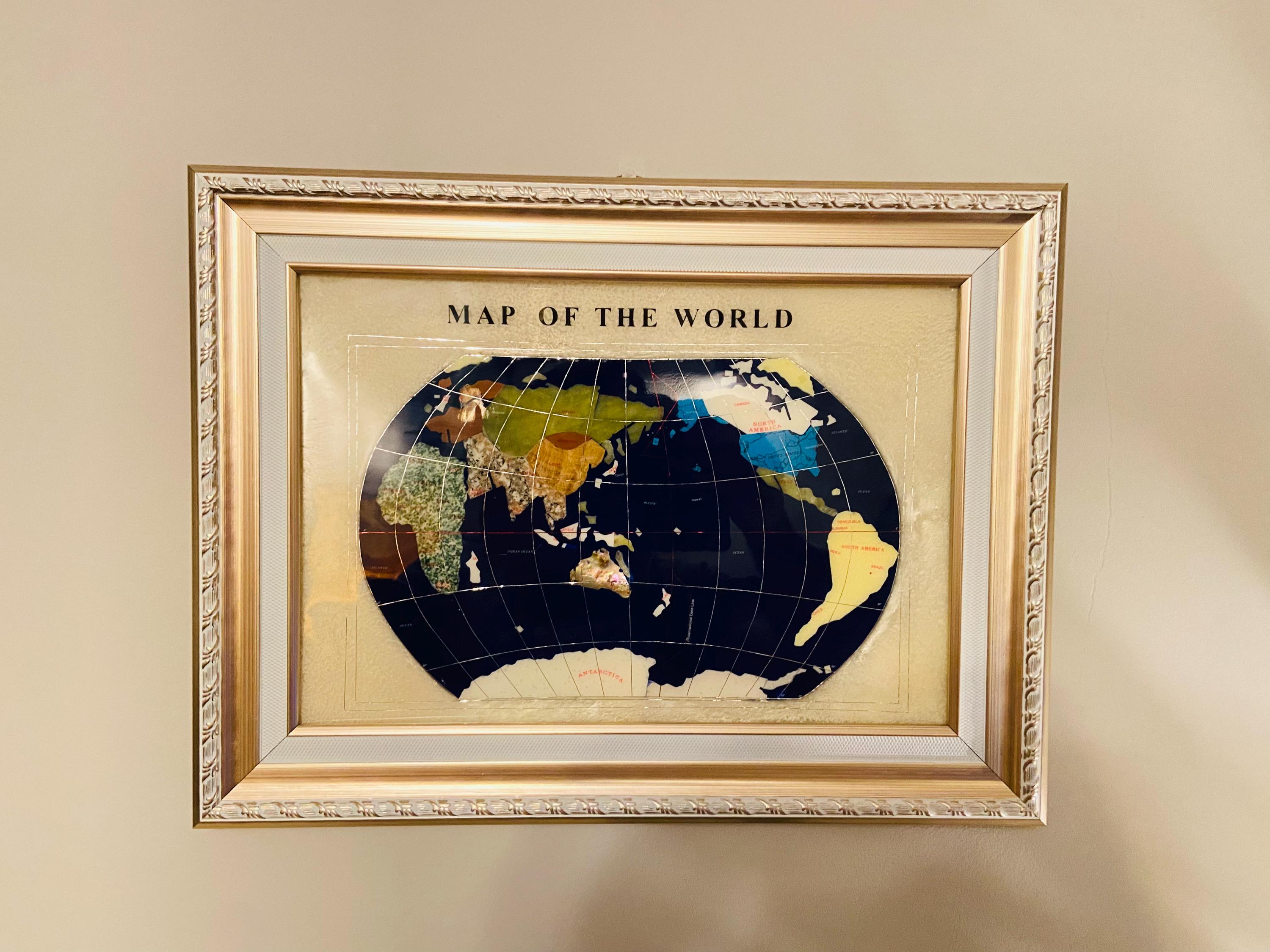 Gemstone Map of the World Mother of Pearl - Etsy