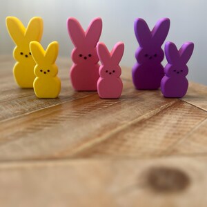 Peep Easter Bunny Set I Easter Basket Decor I 3D Printed Spring Peep ...