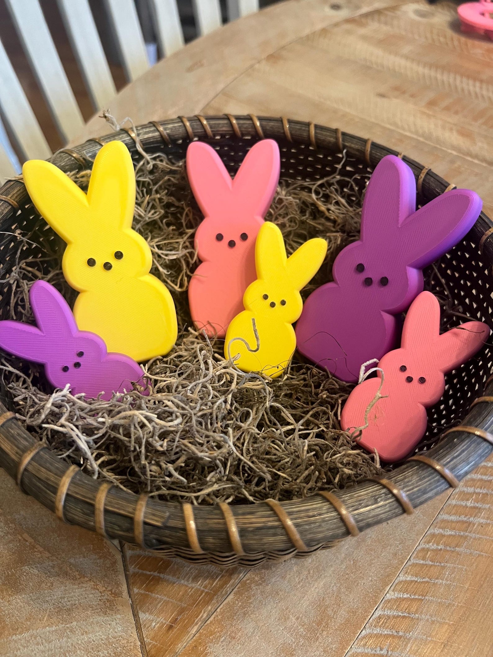 Peep Easter Bunny Set I Easter Basket Decor I 3D Printed Spring Peep ...