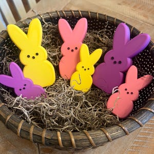 Peep Easter Bunny Set I Easter Basket Decor I 3D Printed Spring Peep ...