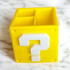 Video Game Pencil Holders I Mario Block Brick Desktop Organizer I Super ...