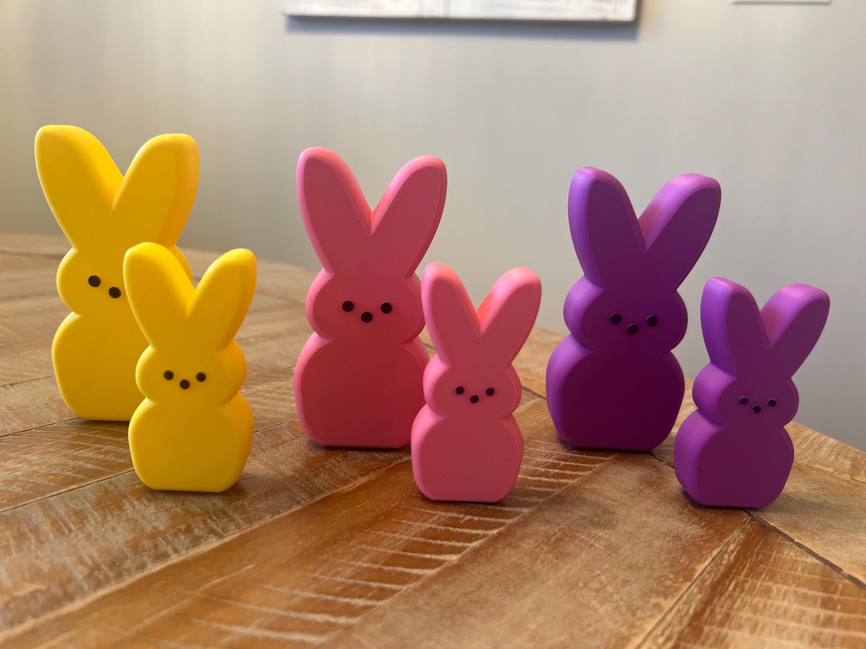 Peep Easter Bunny Set I Easter Basket Decor I 3D Printed Spring Peep ...