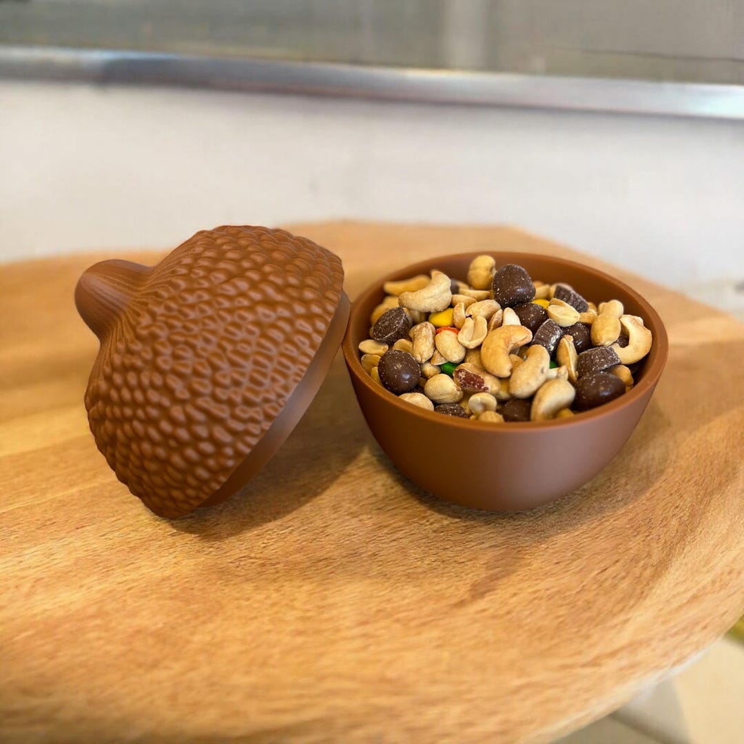 Plastic Acorn Container With Lid I Home Kitchen Decor I Acorn Shaped ...