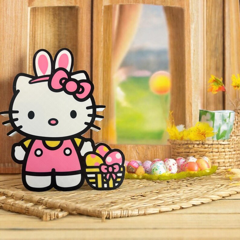 Classic Cartoon Kitty Easter Figure I HK Spring Decor I Girls Bedroom ...