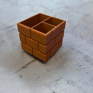 Video Game Pencil Holders I Mario Block Brick Desktop Organizer I Super ...