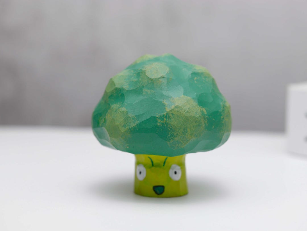 Hand-painted Broccoli Figurine, Whimsical Desk Decor - Etsy