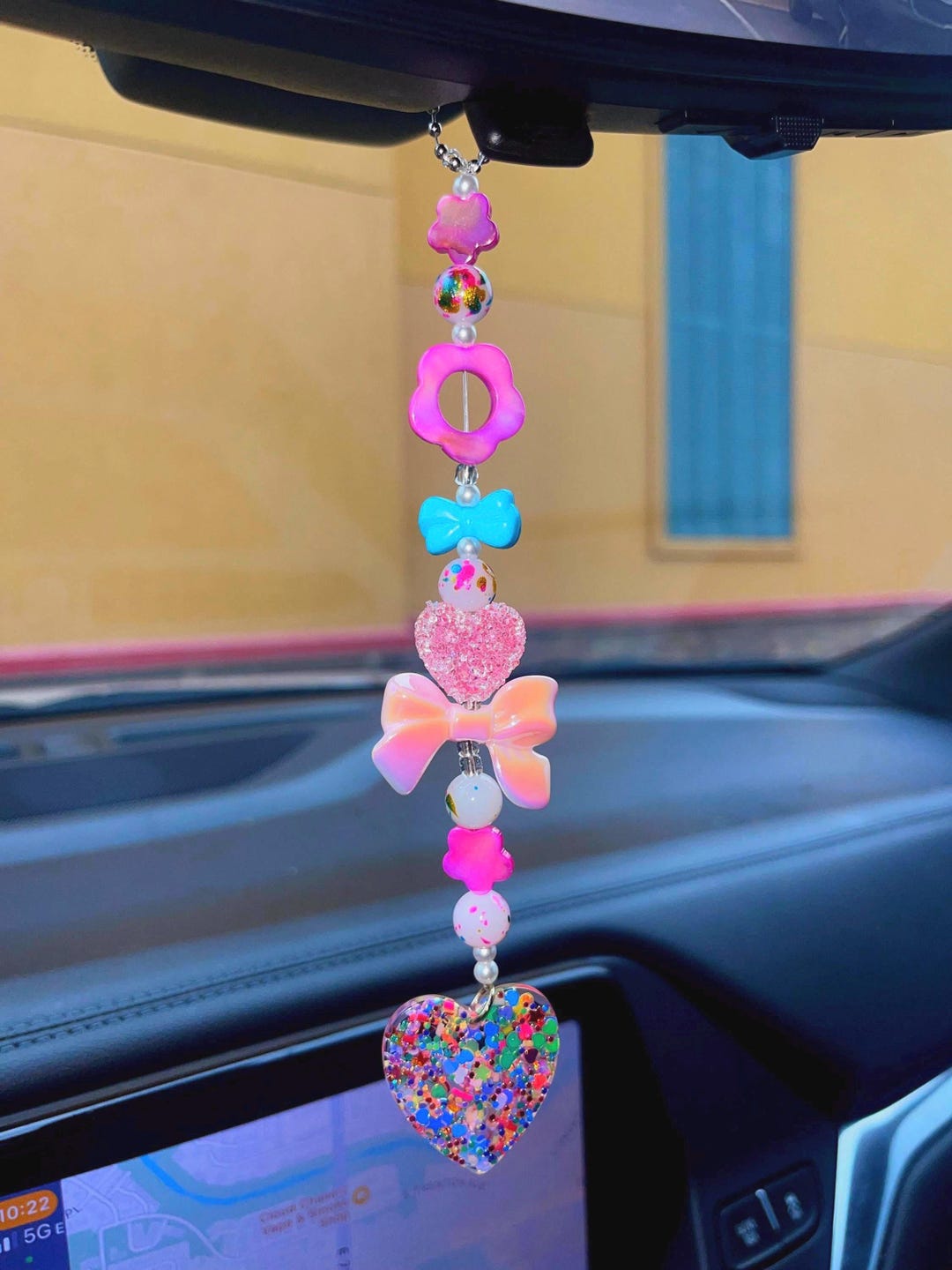 Girly Pink Theme Car Charm Rear View Mirror Accessory Pink Accessory ...