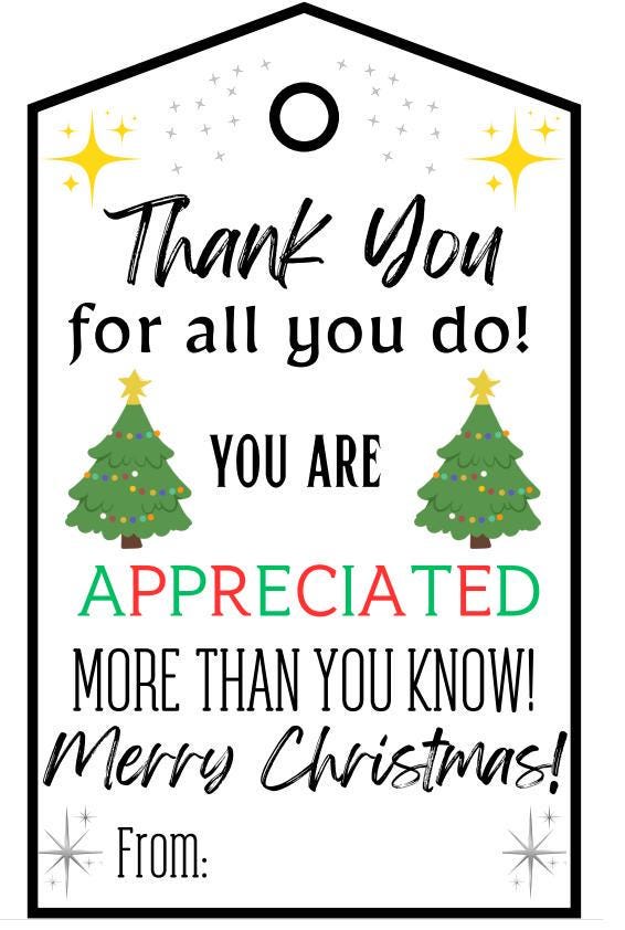 Christmas Gift Tag - Unlimited Prints! - Etsy