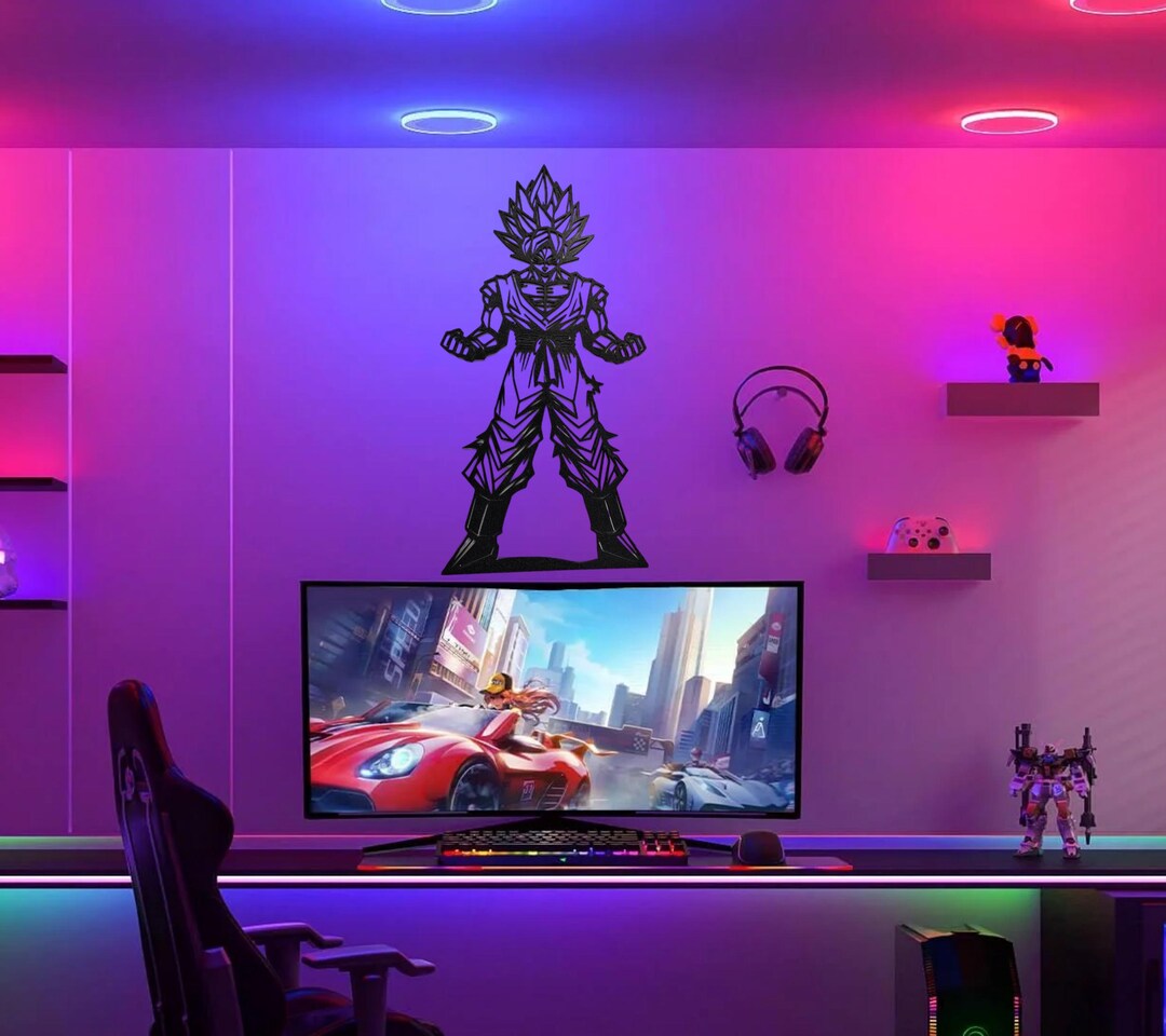 Anime-inspired Low Poly Goku Wall Decor – Saiyan-style 3D Figure | 3D ...