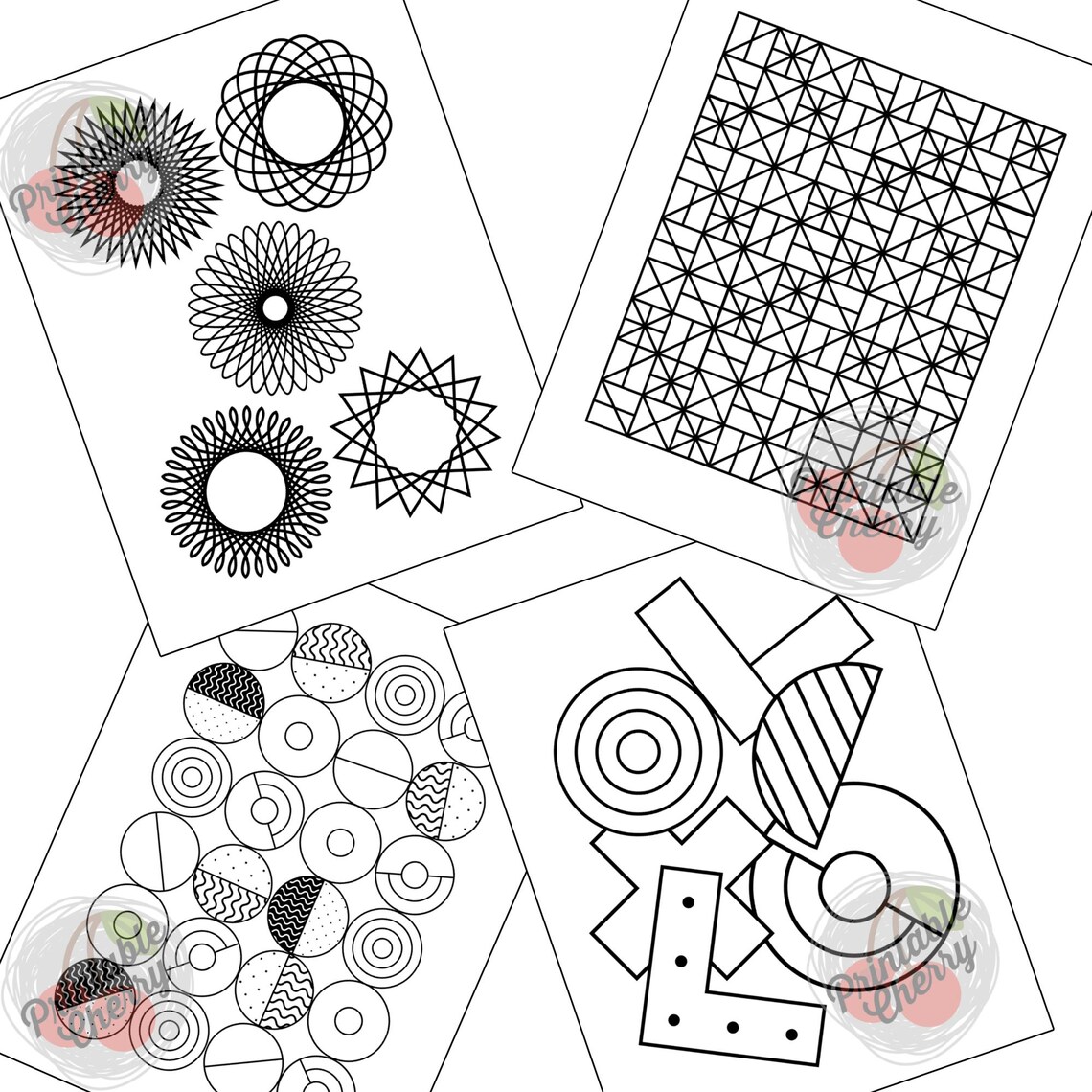 10 Printable Pattern Coloring Pages - Simple - PDF Download - Etsy