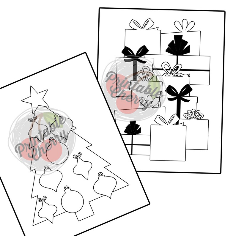 10 Christmas Holiday Printable Coloring Pages - Simple - Printable ...