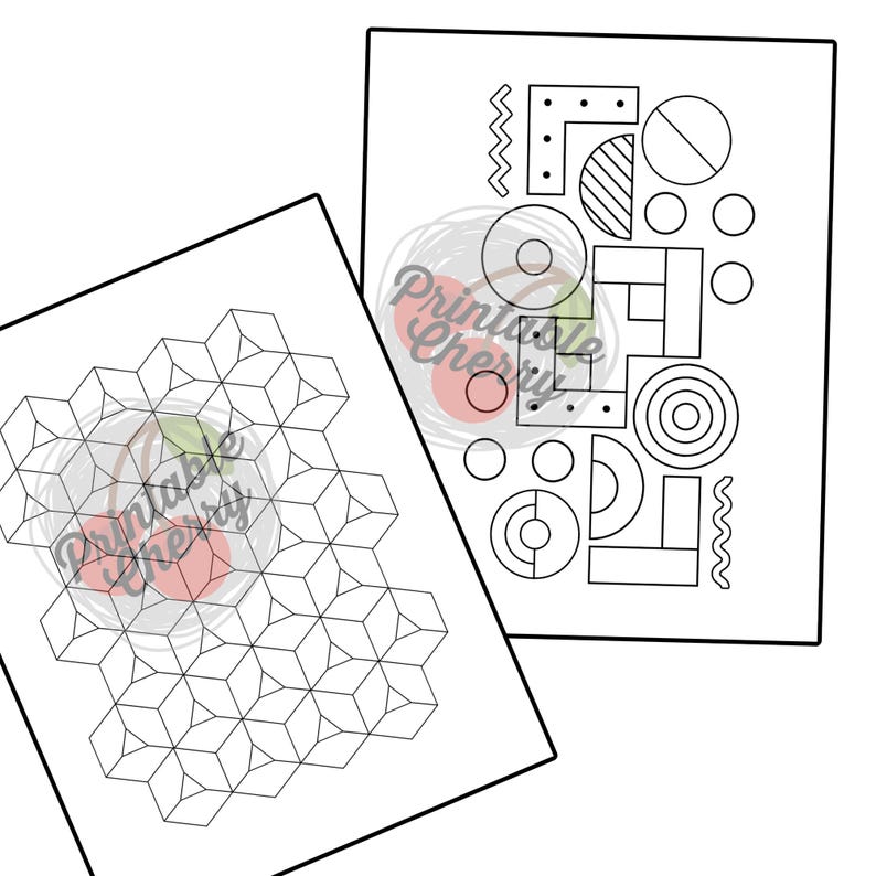10 Printable Pattern Coloring Pages - Simple - PDF Download - Etsy